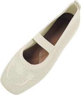 Generic Chaussures plates &agrave; enfiler en maille respirante de couleur unie l&eacute;g&egrave;res classiques &eacute;l&eacute;gantes confortables d&eacute;contract&eacute;es pour loisirs en plein air, bl