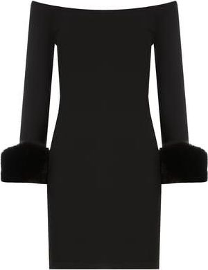 Alexander Wang Robe cintr&eacute;e avec poignets fourr&eacute;s