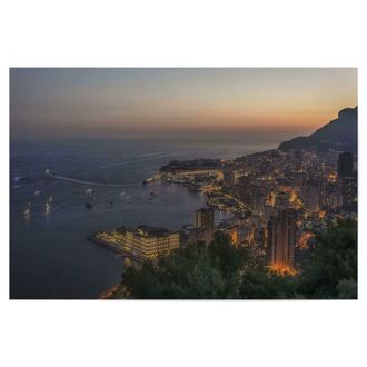 artboxONE Poster 30x20 cm St&auml;dte Monaco Sunset hochwertiger Design Kunstdruck - Bild Monaco Building City
