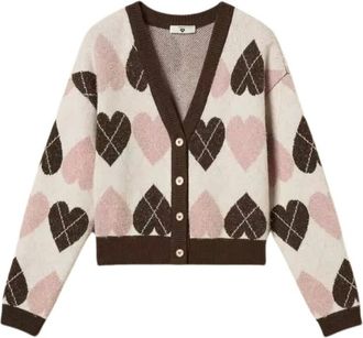 Twinset Gilet Jacq Cuore - Femme - Pulls - Beige - Taille: 40 FR