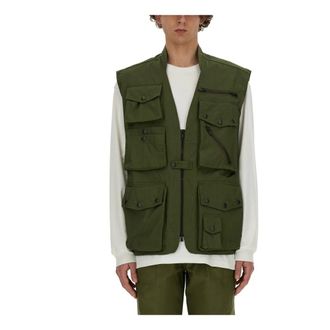 Needles Homme, Vestes, Vert, Taille: L Field Vest - C/N Oxford Cloth
