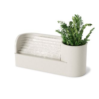 Umbra Stream Tischbrunnen, Zimmerbrunnen mit integrierter Ablage, Beige