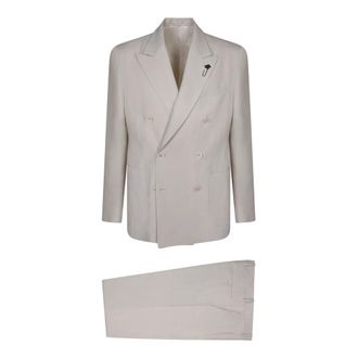 Lardini Zweireiher Anzug - - Suits - Herren - Beige - S