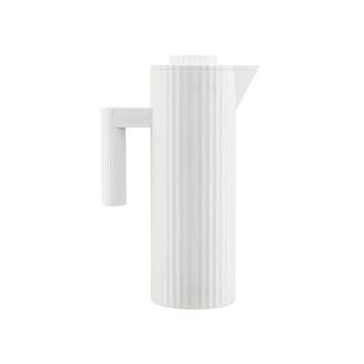 Alessi Plissé MDL12 W - Carafe Isotherme Design, Verre Thermique Intérieur à Double Paroi, en Résine Thermoplastique, 100 cl, Blanc