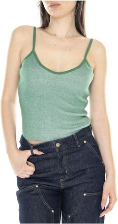 Obey Femme, Tops, Vert, Taille: 40 FR Eva Cropped Tank