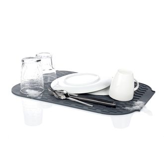 Vigar Rengo rutschfeste Geschirr Abtropfmatte Silikon, Grau, 39 x 27 x 0,4 cm