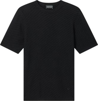 Emporio Armani Homme, Pulls, Noir, Taille: XL Maglia Punto Fantasia
