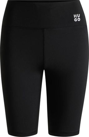HUGO BOSS Femme, Sport, Noir, Taille: 38 FR Bikershorts avec logo Stack pour un style polyvalent