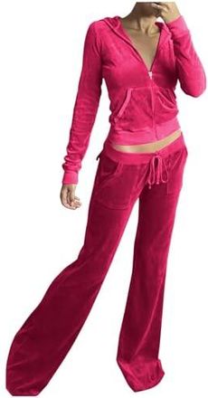 Generic Ensemble de surv&ecirc;tement pour femme en polaire &agrave; manches longues avec sweat-shirt et pantalon de jogging - Tenue 2 pi&egrave;ces - Tenue de d&eacute;tente pour femme