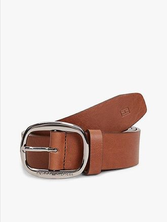 Tommy Hilfiger Ceinture en cuir gaufr&eacute; &agrave; boucle ovale