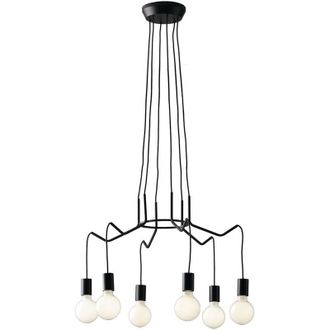 Fan Europe 6 flammiger Kronleuchter HABITAT schwarz - moderne Spinnenleuchte, &Oslash; 66cm