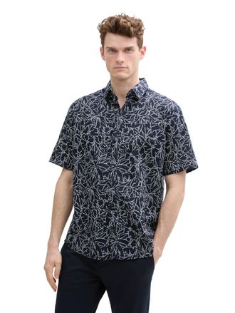 Tom Tailor Herren 1045103 Hemd, 37341-Navy Outline Flower Design, XXL