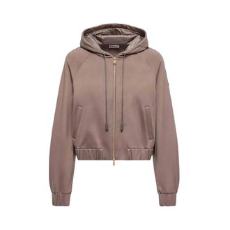 Moncler Offene Strickjacke mit Rei&szlig;verschluss - - Sweatshirts & Hoodies - Damen - Braun - S