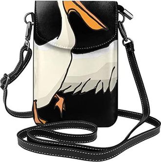 IUBBKI Porte-monnaie drôle Pelican pour téléphone portable - Petit portefeuille en cuir à bandoulière pour femmes Sac à bandoulière pour carte de transport C