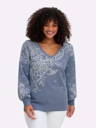 Sheego Strickpullover Pullover Langarm Jacquard