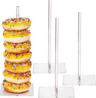 Generico St&auml;nder - Turm 11,81 Zoll | Acrylst&auml;nder - transparenter Turm f&uuml;r Desserts und Snacks, rutschfest, elegante Pr&auml;sentation f&uuml;r Bagels, Geburtstage, Navi