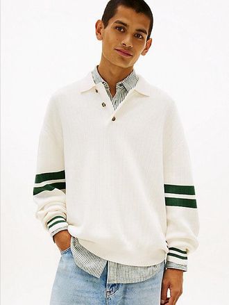 Tommy Hilfiger Pull polo 90s Tommy Badge &agrave; manches ray&eacute;es