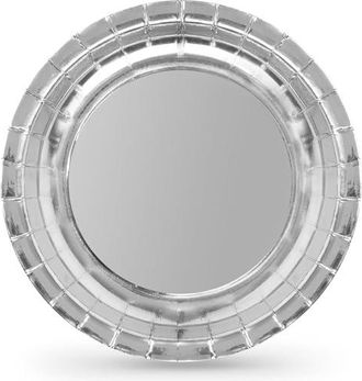 Algon Einwegteller, Größe 20 cm, robust und umweltfreundlich, ideal für Partys, Veranstaltungen und Versammlungen, 10 Stück, Silber