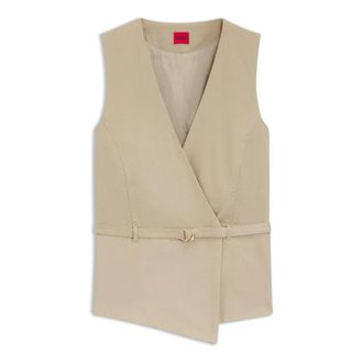 HUGO BOSS Ahella-1-W Weste mit G&uuml;rtel - - Jackets - Damen - Braun - M