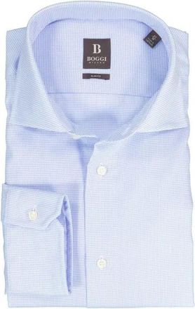 Boggi Milano Herren Hemd blau Baumwolle