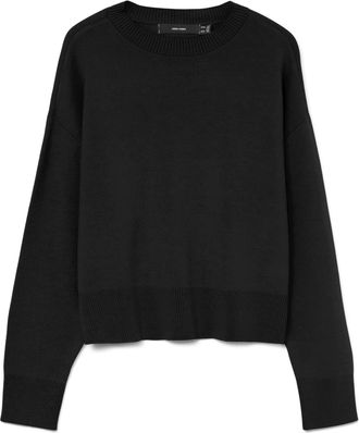 Vero Moda Damen Vmgold Art Ls O-Neck Pullover, Black, XL