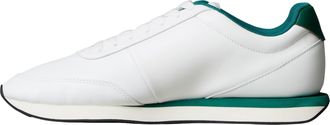 Calvin Klein Herren Runner Sneaker Retro aus Leder, Mehrfarbig (Bright White/Galapagos), 46