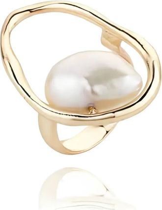 Atelier Mon Ovaler Grecian Goddess Perlenring - Gold