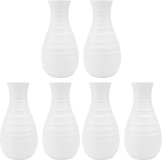 Delura 4 Stück moderne schicke dekorative Vase aus Kunststoff for Zuhause, Desktop-Dekor, große weiße Vasen for die Dekoration, Blumenvase, modernes Vasen-Se