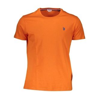 U.S.Polo Association Oranges Herren Baumwoll Logo T-shirt - - Tops - Herren - Orange - XL