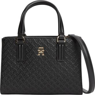 Tommy Hilfiger Damen Th Daily Mini Tote Mono Aw0aw18416 Tragetasche, Black (Black)