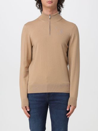 HUGO BOSS Rollkragenpullover aus reiner Wolle mit halbem Rei&szlig;verschluss und Rippb&uuml;ndchen