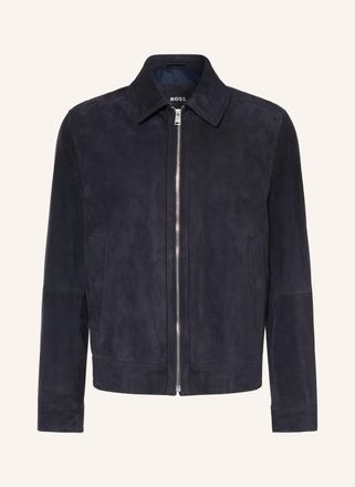 HUGO BOSS Lederjacke Malbano blau