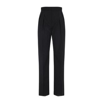Max Mara Gestreifte Sesamo Hose - - Trousers - Damen - Schwarzk - 2XS
