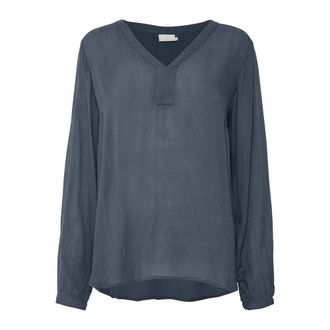 Kaffe Blaue Langarmbluse Orion - - Blouses & Shirts - Damen - Blau - S