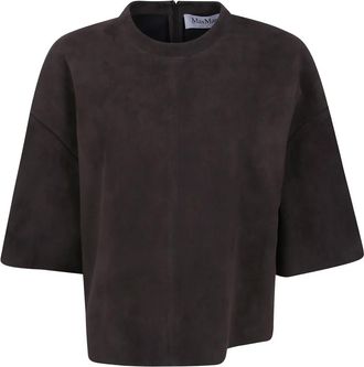 Max Mara MXS Getto Wildleder-Oberteil - - Blouses & Shirts - Damen - Braun - XS