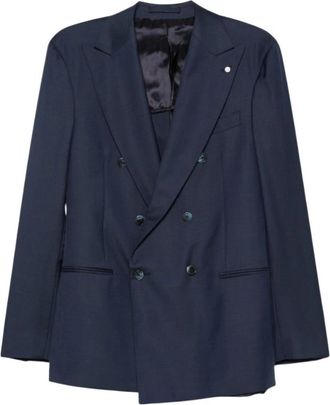 Luigi Bianchi Mantova Doppelreihiger Anzug - - Suits - Herren - Blau - L