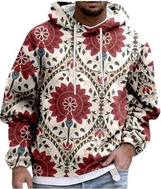 Generic Sweat a Capuche Homme Hooded Sweatshirt Sweats &agrave; Capuche Longues Manches Homme Imprim&eacute; Style Africain pour Un Confort Chaleureux