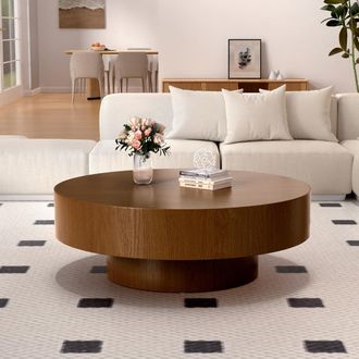 Generic Runder Couchtisch (39,37 Zoll), minimalistischer Beistelltisch mit stabilem Sockel, moderner, niedriger Akzenttisch f&uuml;r das Wohnzimmer (B 39.37in)