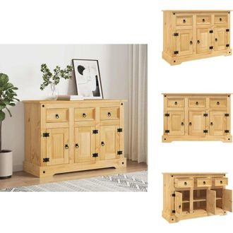 vidaXL Sideboard Corona 112x44x78 cm Massivholz Mexikanische Kiefer - Holz Sideboard - Massives Kiefernholz - Stauraumschaukel - tv Stand - Wohnzimmer Möbel
