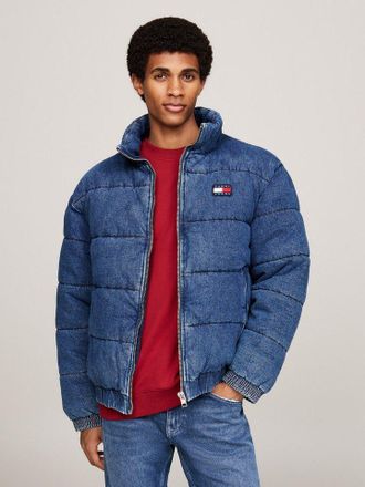 Tommy Jeans Steppjacke DENIM PUFFER JKT DH6051 mit bestickten Markenlogo auf Brusth&ouml;he