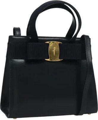 Ferragamo Pre-owned Cuir sacs-main - Femme - Pre-owned - Bleu - Taille: ONE Size
