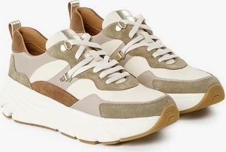 Geox Baskets bi-matière en cuir mélangé