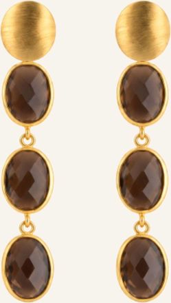Lott. Gioielli Lott.Gioielli Ohrh&auml;nger April Ce Qu Three Framed Stones Brown Mix By Glambou gold