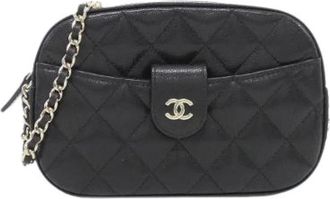 Chanel Pre-owned Timeless Classic Caviar Skin Chain Wallet - Femme - Pre-owned - Noir - Taille: ONE Size
