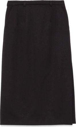 Dolce & Gabbana Gabardine-Midirock aus Schurwolle - Schwarz