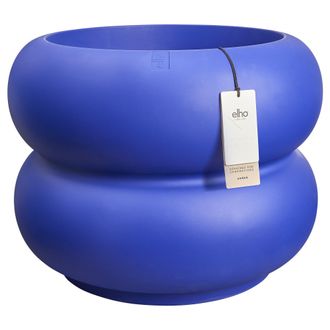 ELHO Amber Roll Low 60 - Blumentopf f&uuml;r Innen und Au&szlig;en - 100% recyceltes Plastik - &Oslash; 59.9 x H 46.1 cm - Blau/Royalblau