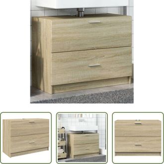 vidaXL Holzwerkstoff - Waschbeckenunterschrank Sonoma-Eiche 78x37x59 cm Holzwerkstoff
