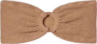 MC2 Saint Barth Femme, Tops, Beige, Taille: 40/42 FR Yulia Crinkle Bandeau Top