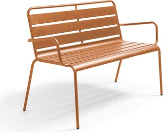 Oviala Gartenbank aus Metall, Caramel - Palavas