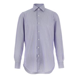 Finamore Napoli Gestreiftes Baumwollhemd - - Shirts - Herren - Blau - 2XL